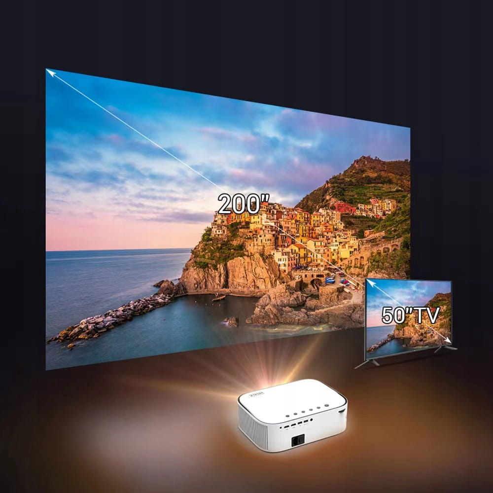Projektor LED projektor 4K Full HD 17400lm 580ansi 6000: 1 220 '' WiFi ...